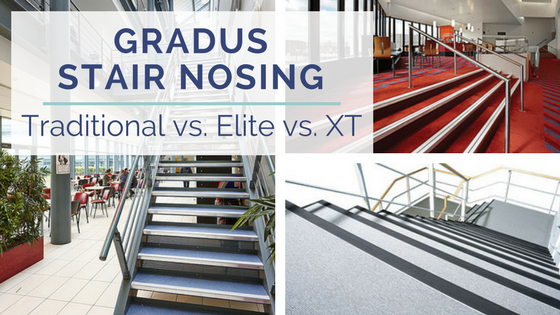 Gradus XT vs. Traditional vs. Elite stair nosing